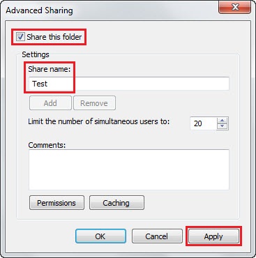 Setting up a password-protected file share for the Scan to Network Folder